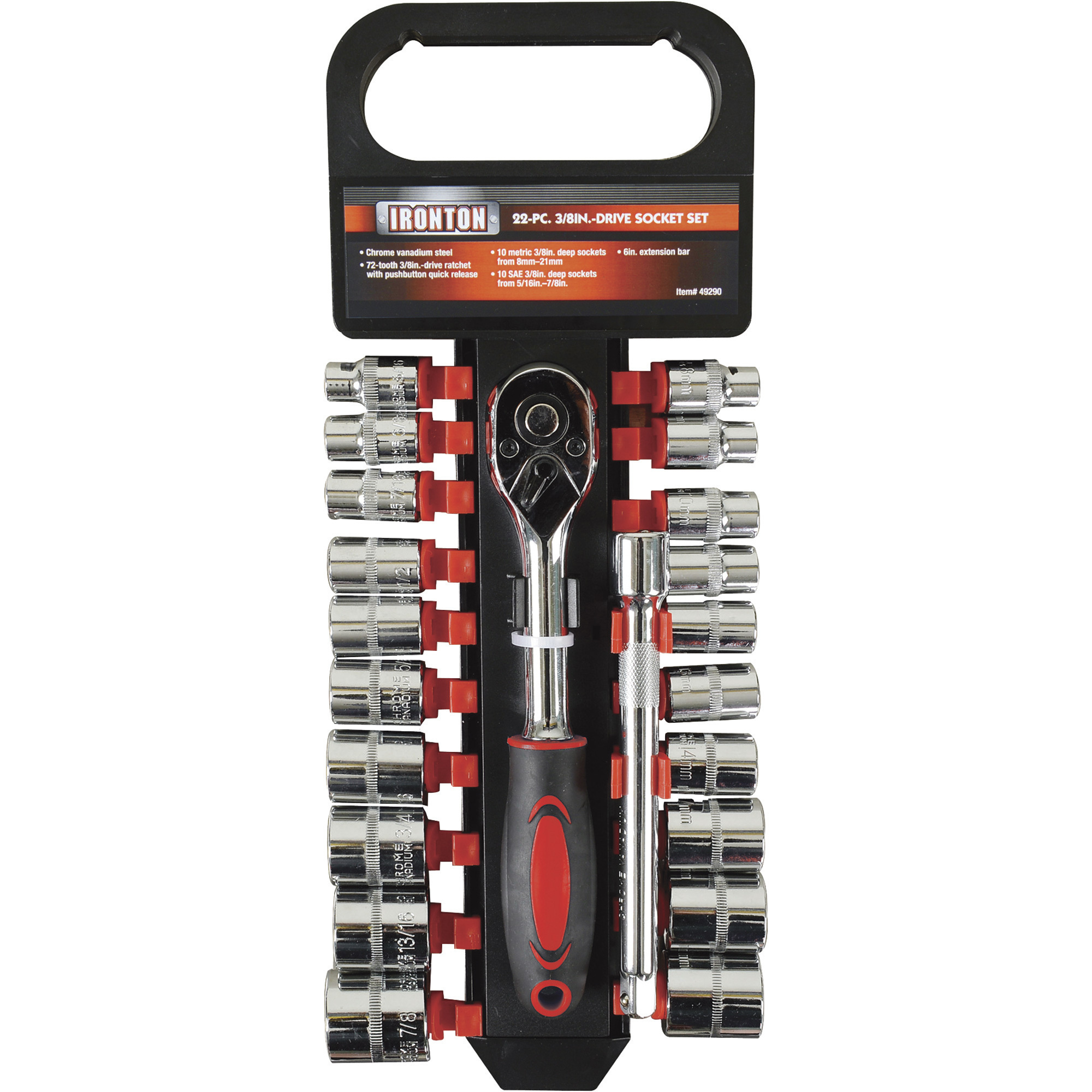 Milwaukee 106-Pc. Combo Kit, 56-pc. 3/8in.-Drive Ratchet and Socket Set, 50-Pc. 1/4in.-Drive ...